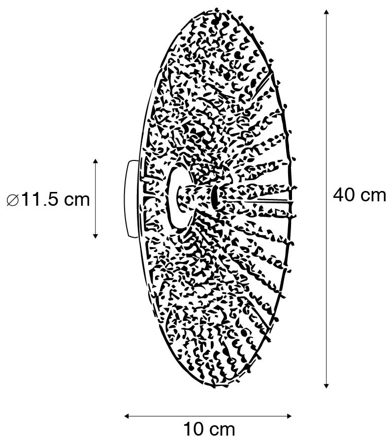 Orientální nástěnné svítidlo béžové s korálky - Moti