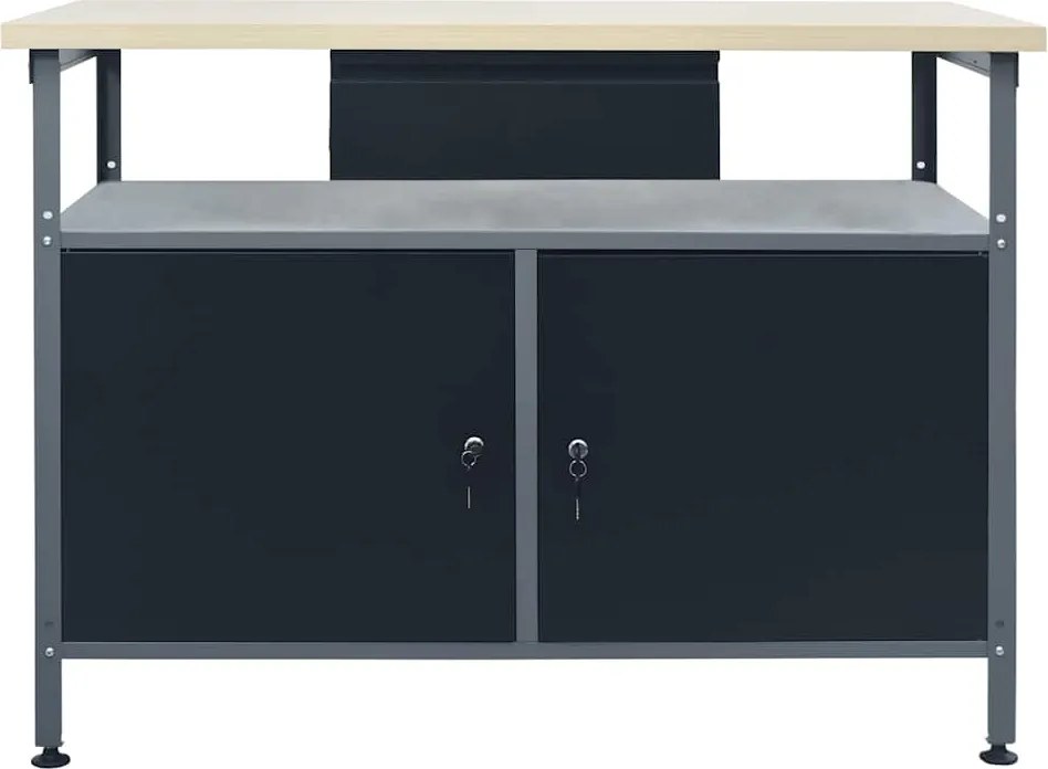 Pracovní stůl černý 120 x 60 x 85 cm ocel 145345