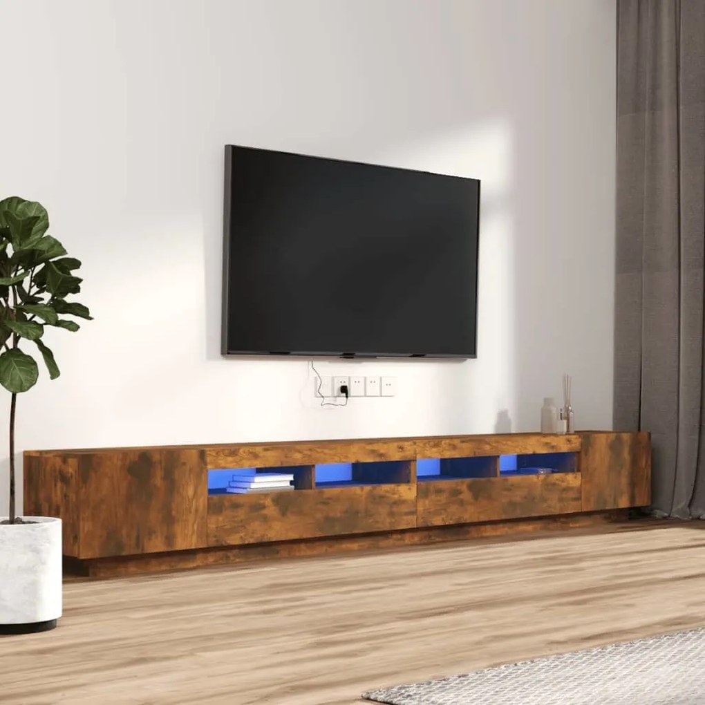 vidaXL TV skříňka s LED osvětlením 300x35x40 cm [3120178] Barva: dub sonoma