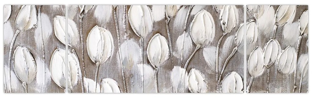 Obraz - Strukturované tulipány (170x50 cm)