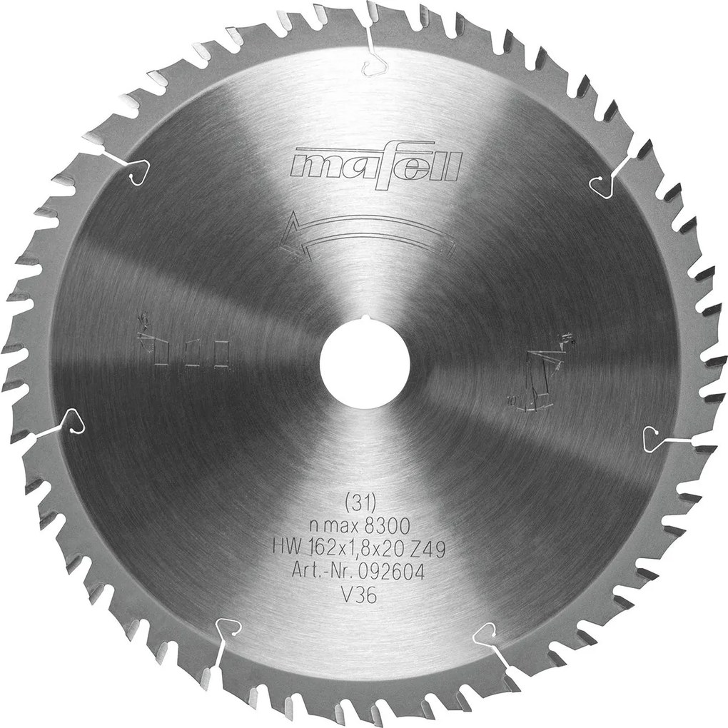 Mafell | Pilový kotouč na extra čisté příčné řezy ø 162/20 mm Z49-7 WZ/FZ
