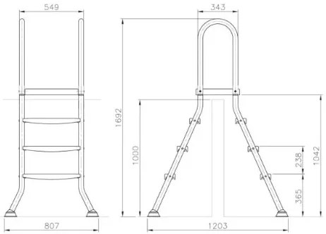 Planet Pool 08195 Bazénové schůdky nerezová ocel 90 cm