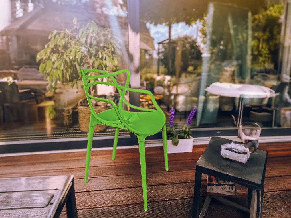 Zelená plastová židle KATO
