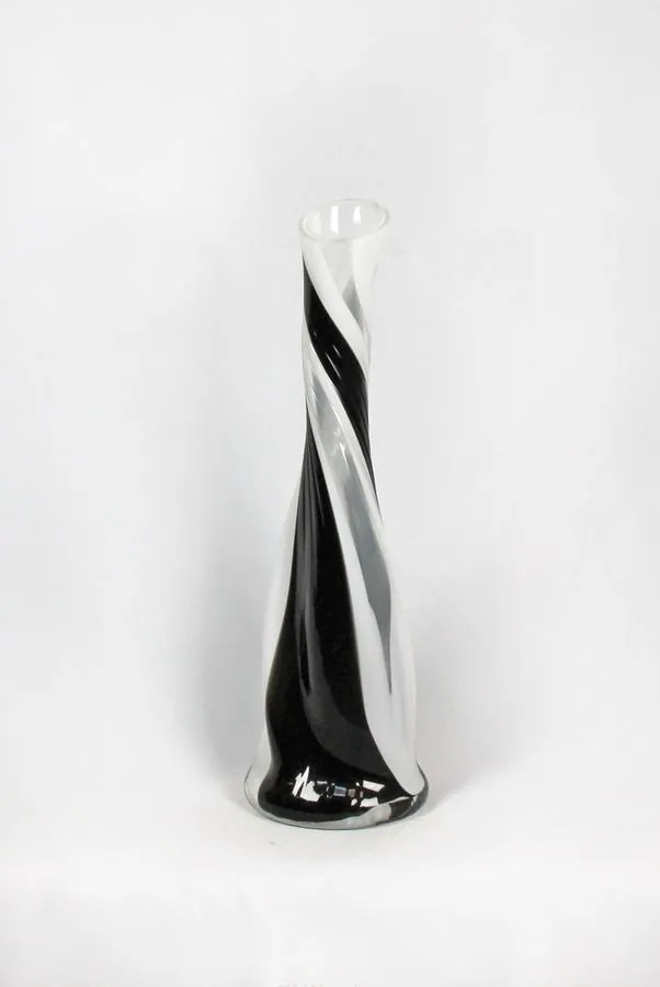 Váza designová spirála černobílá 50 - 70 cm