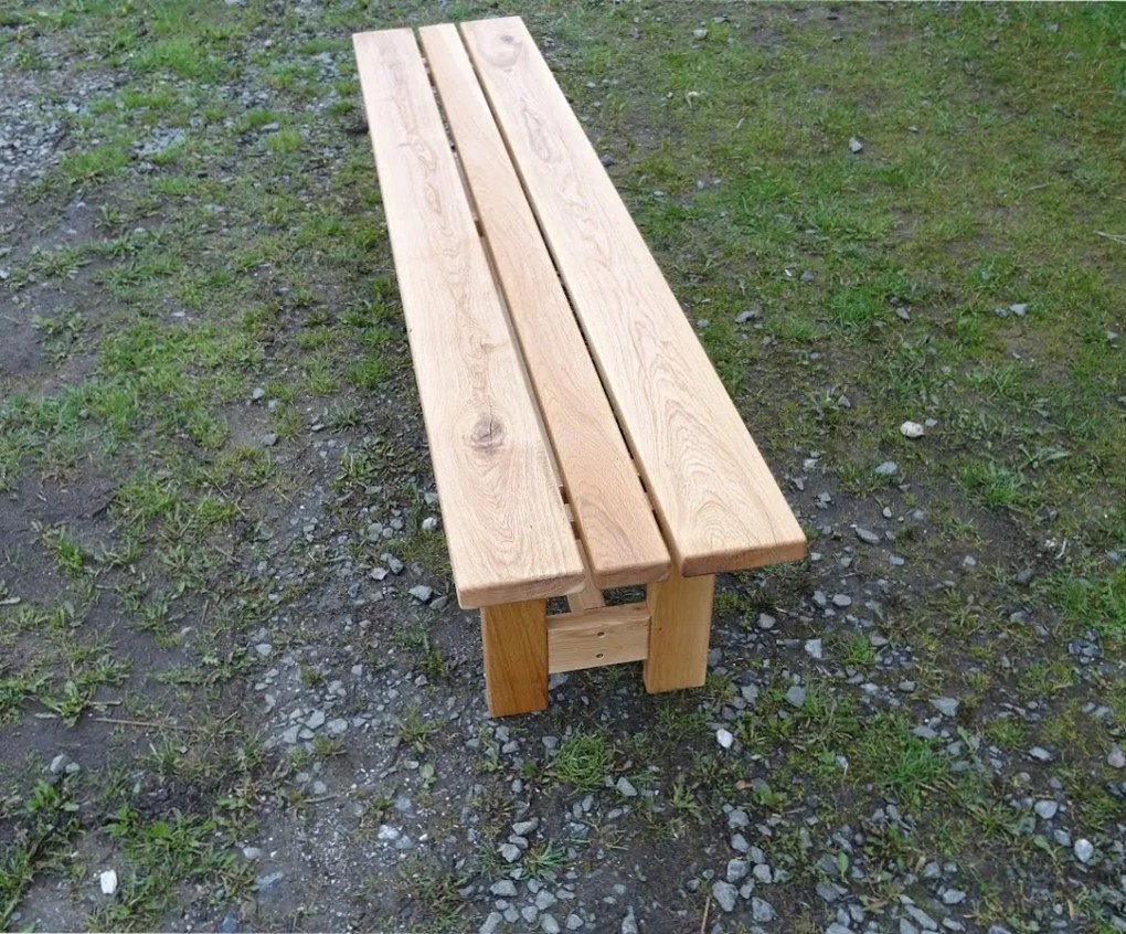 KULHÁNEK Zahradní lavice bez opěradla - přírodní Délka: 150 cm, Odstín nátěru: lazura - teak