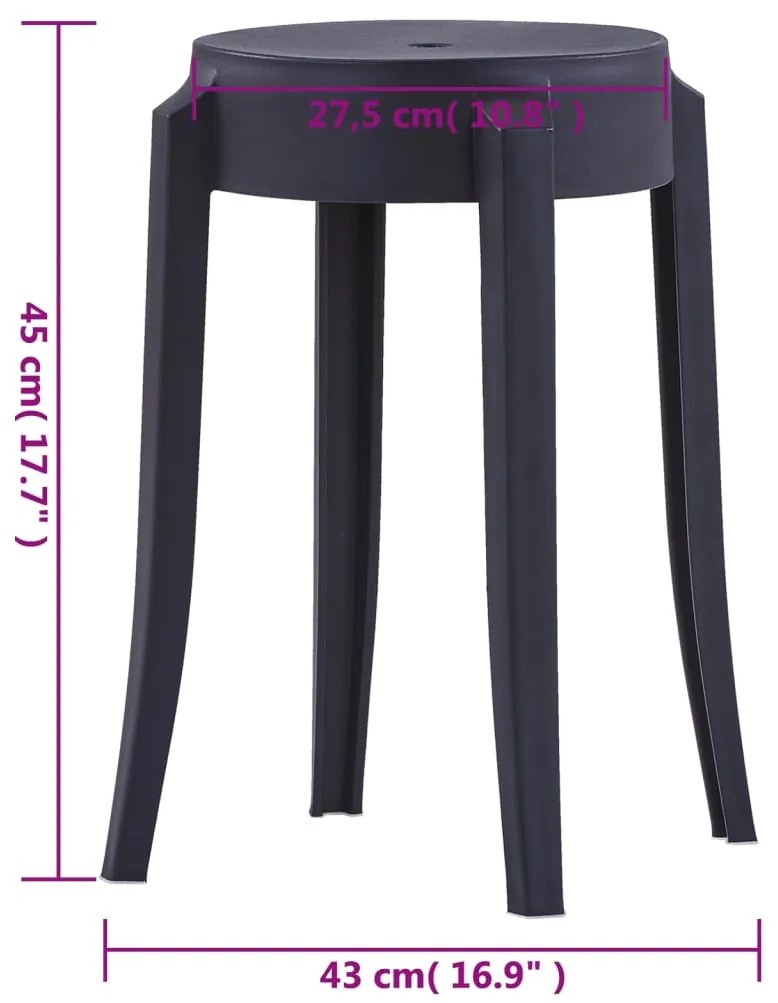 vidaXL Marketos Stohovatelné stoličky 4 ks černé plast