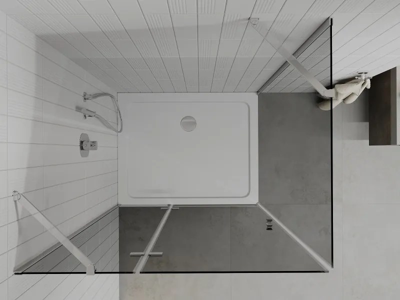 Mexen Roma, sprchový kout s křídlovými dveřmi 80 (dveře) x 120 (stěna) cm, 6mm šedé sklo, chromový profil + slim sprchová vanička bílá + chromový sifon, 854-080-120-01-40-4010