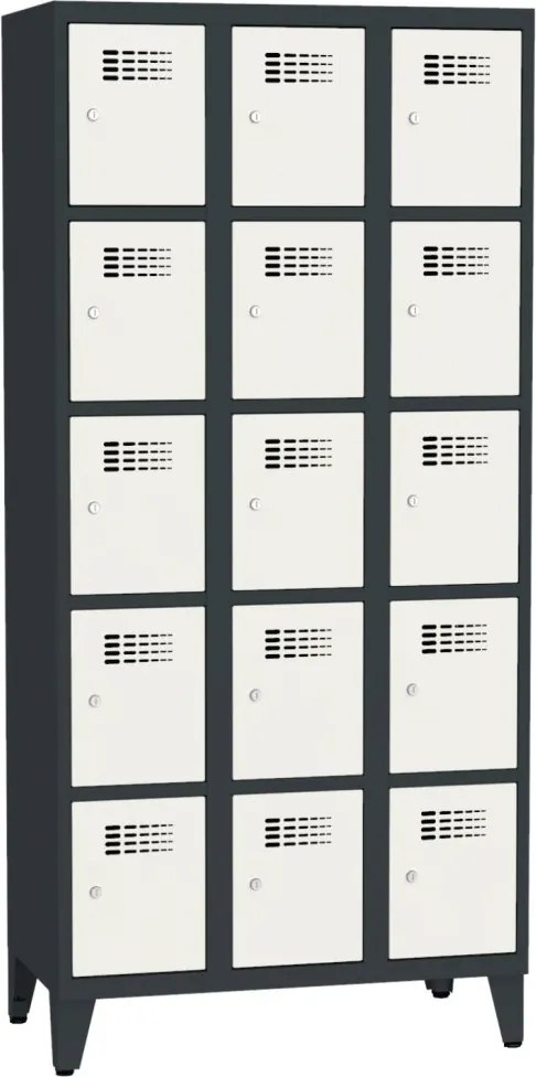 MALOW Šatní skříň dělená Sus 335 W šířka 900 mm [světle šedá, světle modrá, cylindrický zámek]