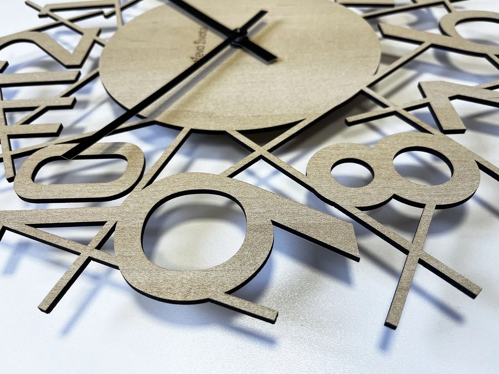 dřevo života Nástěnné hodiny NUMERO Zvolte barvu dekoru: Bílá, Zvolte velikost hodin (cm): 35x35, Barva ručiček: Černé
