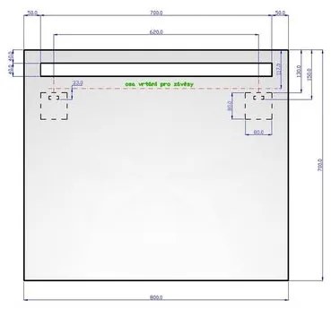 Amirro Luna Zrcadlo 80 x 70 cm s LED osvětlením s vypínačem, 902-012