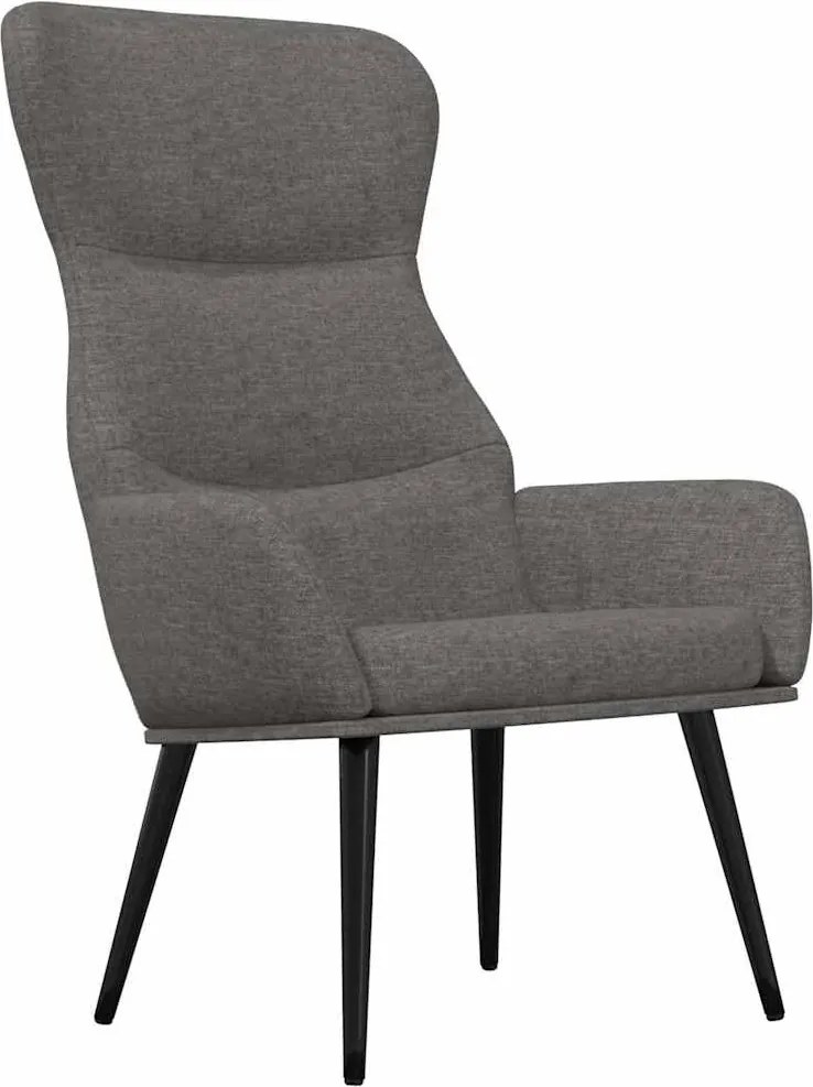 Relaxační křeslo se stoličkou světle šedé textil 3097429