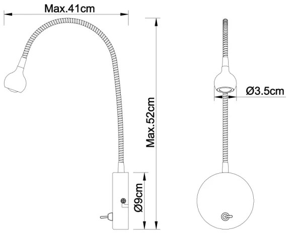 Globo 24109W - LED Flexibilní lampička SERPENT LED/3W/230V