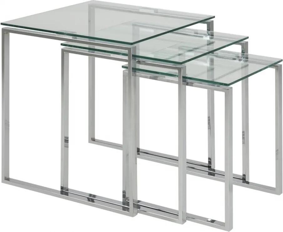 Set konferenčních stolků Divo, sklo, transparentní
