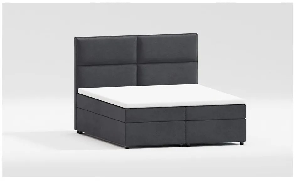 Šedá boxspring postel s úložným prostorem 160x200 cm Rico – Ropez