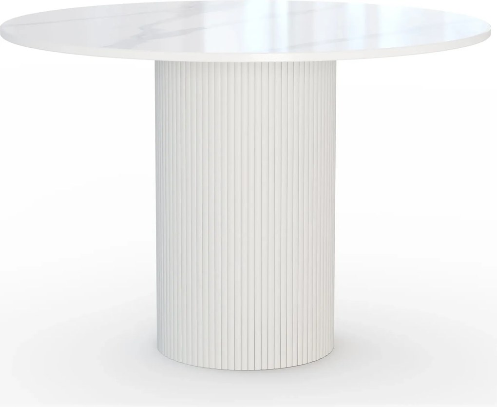 Jídelní stůl MALAGA 110 cm bílý mramor