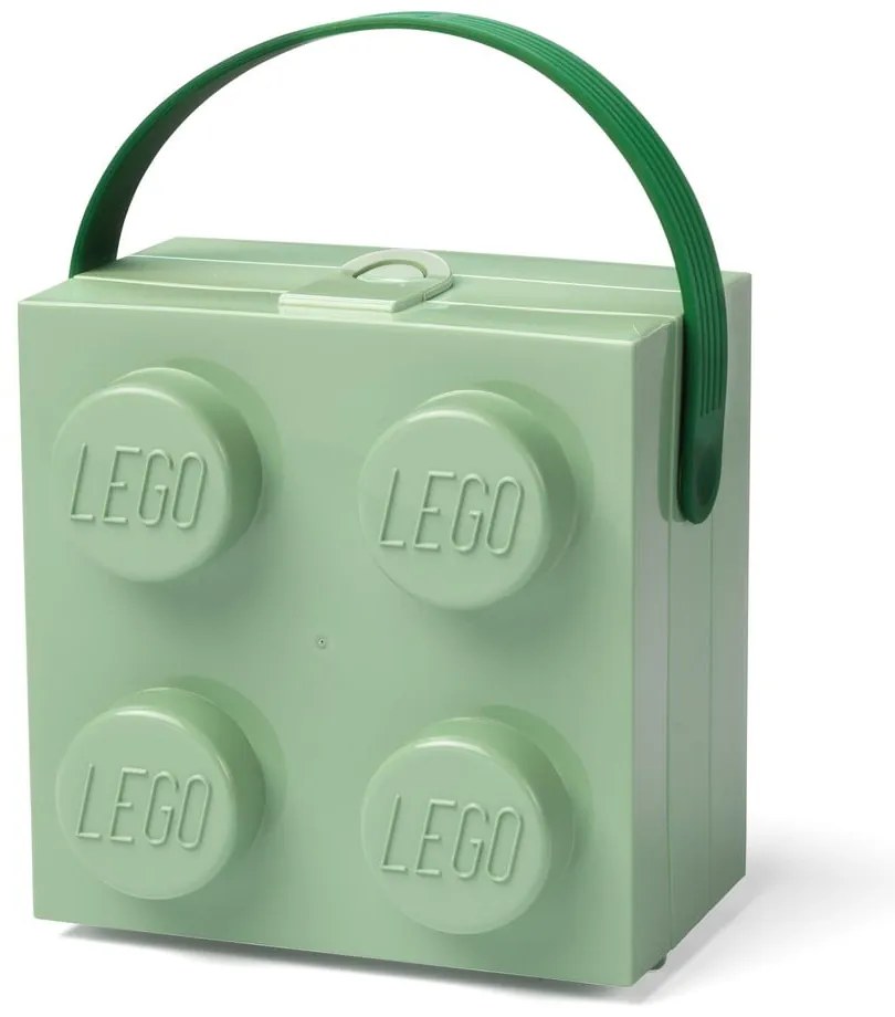 Světle zelený úložný box s rukojetí LEGO®