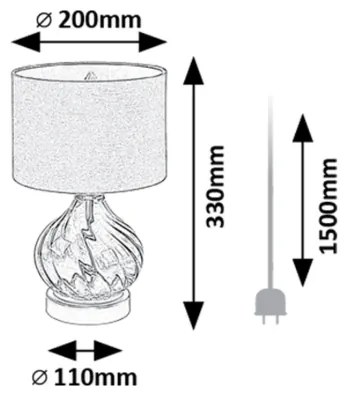 Rabalux 74033 - Stolní lampa PIRELO 1xE14/25W/230V zelená