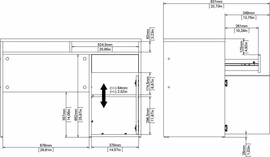 FALCO Psací stůl Felix 488 černý MAT