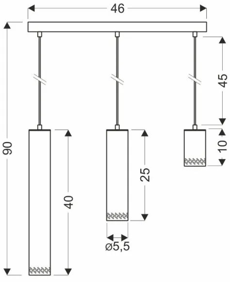 Lustr na lanku TUBO 3xGU10/25W/230V dřevo