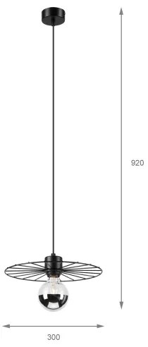 Lustr na lanku MONTANA 1xE27/15W/230V pr. 30 cm černá