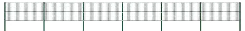 Plotový panel se sloupky železný 1040 x 80 cm zelený 278609