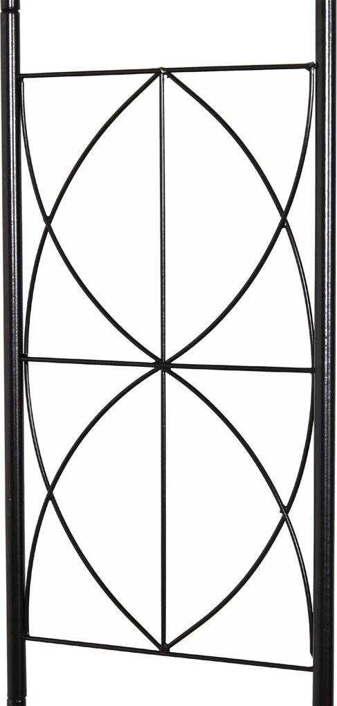 Outsunny Kovový Růžový Oblouk pro Šplhající Rostliny Zahradní Oblouk s Ostrým Vrcholem Kovová Konstrukce Obelisk pro Růže 114 x 30 x 230 cm Černý