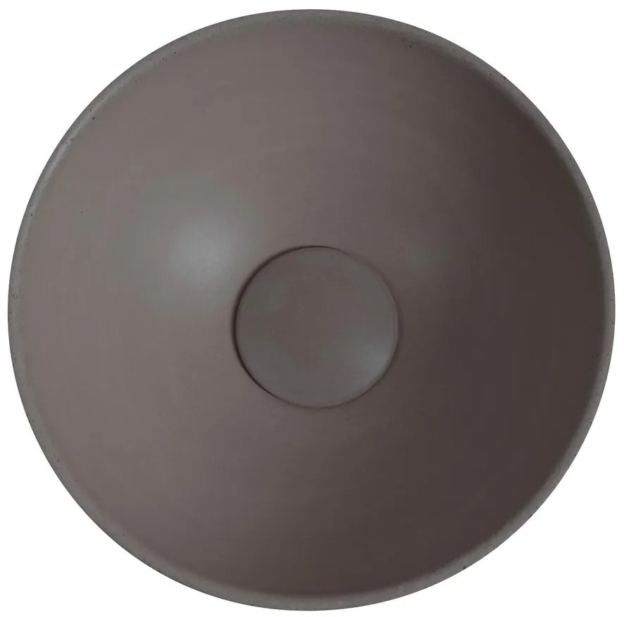 Sapho Sapho, MINOR betonové umyvadlo na desku, průměr 26cm, tmavě hnědá, MR26015