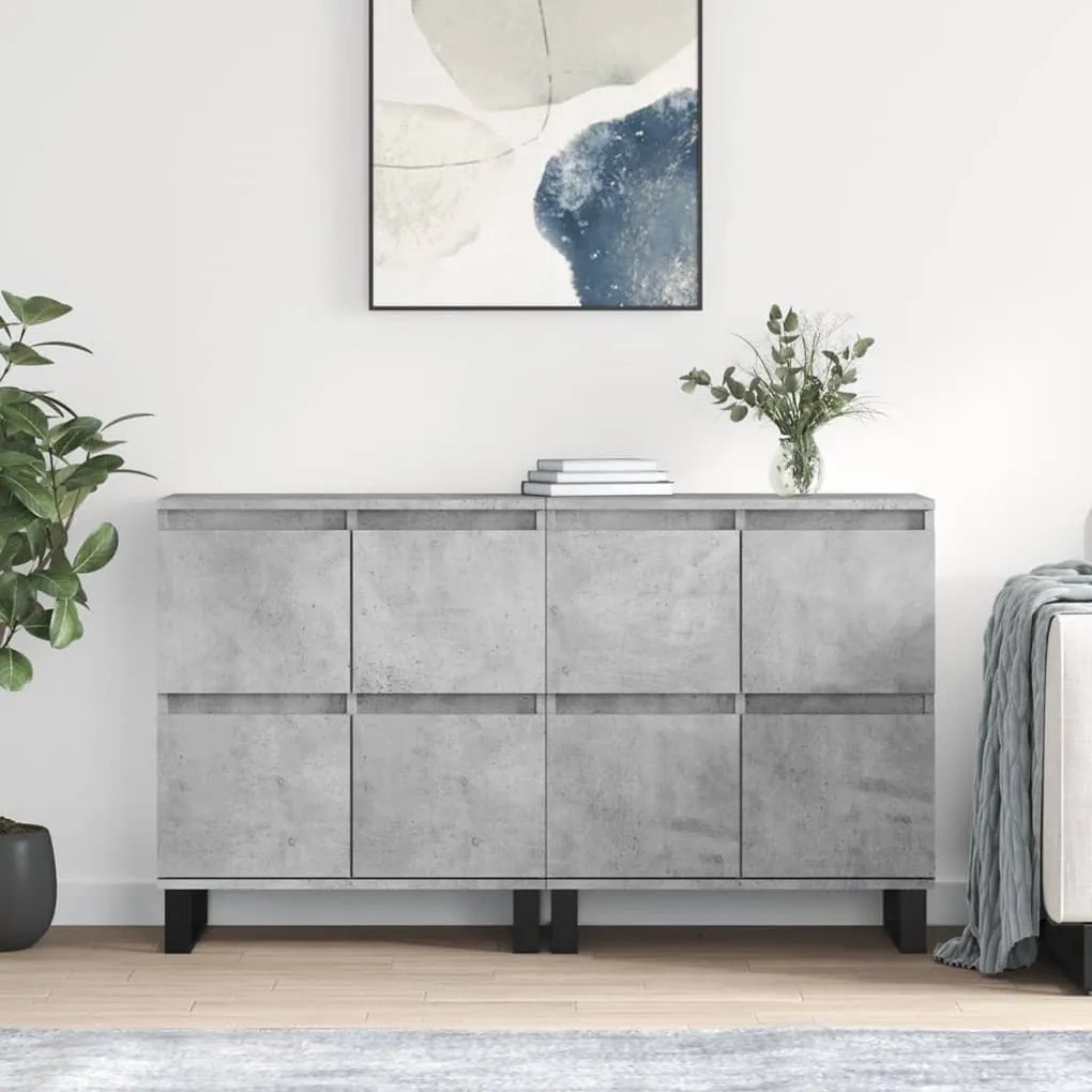 Příborníky 2 ks betonově šedé kompozitní dřevo 3190185