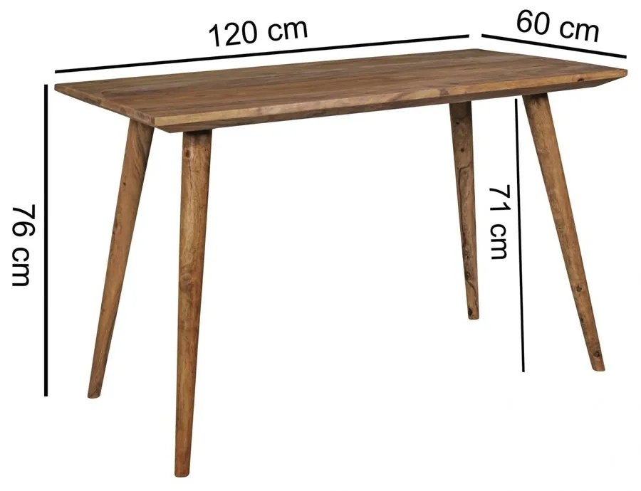 Bruxxi Jídelní stůl Repa, 120 cm, masiv Sheesham