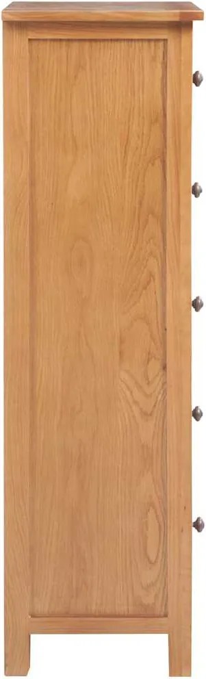 Vysoká komoda se zásuvkami 45x32x110 cm masivní dubové dřevo 329924