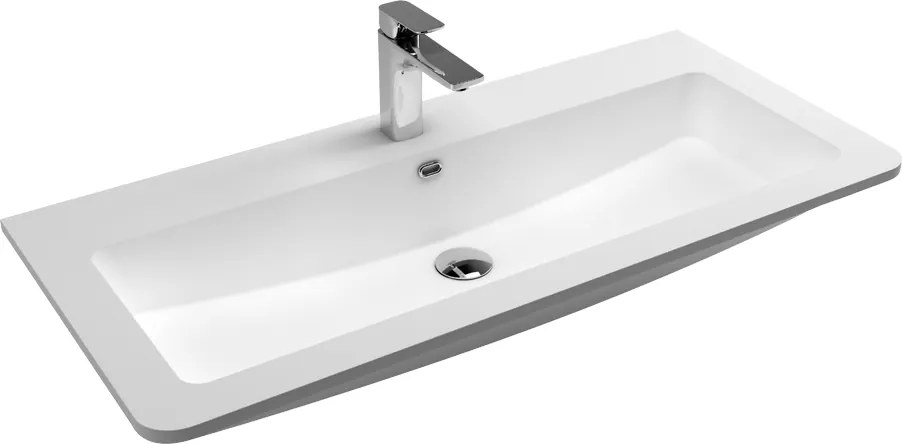Mereo Mereo, Siena, koupelnová skříňka s umyvadlem z litého mramoru 101 cm, bílá, antracit, černá, CN442M1