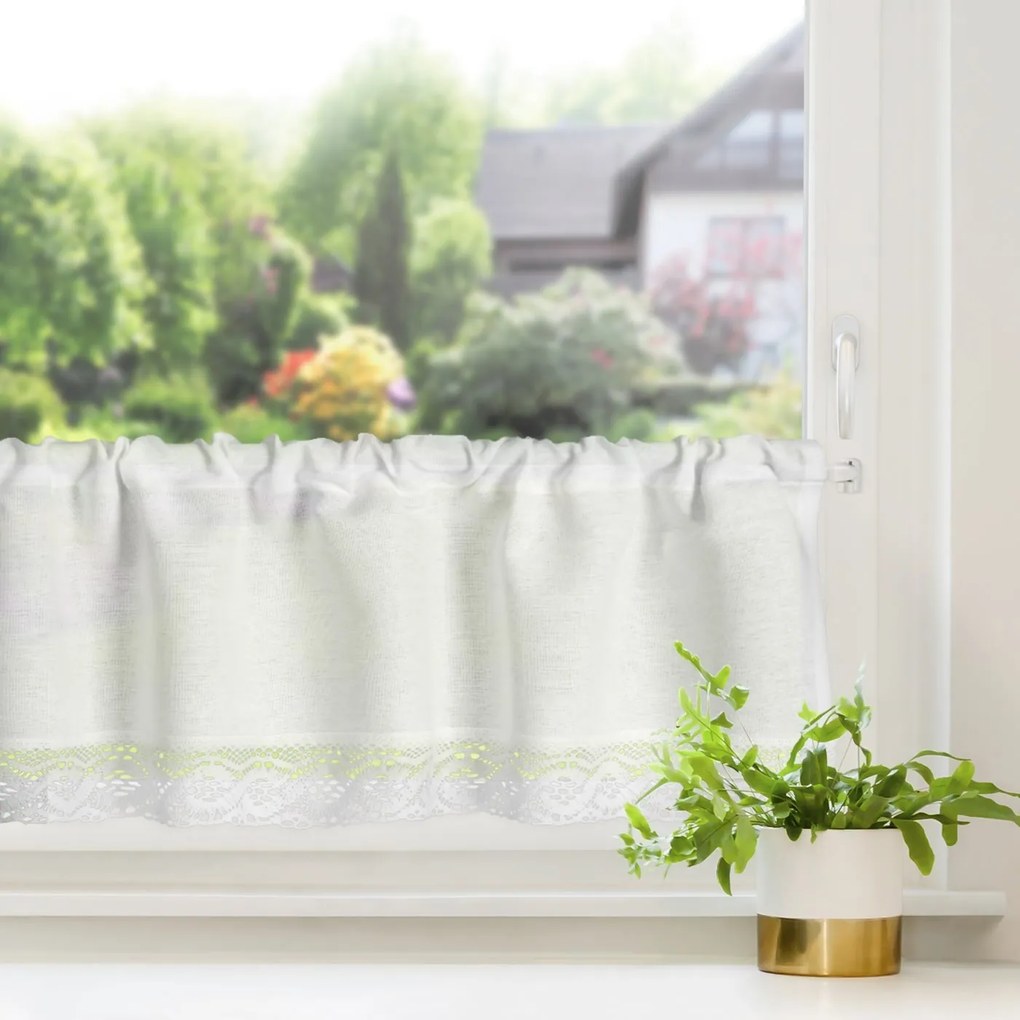 KRÁTKÁ ZÁCLONA NA PÁSCE VINCE 100X40 CM BÍLÁ