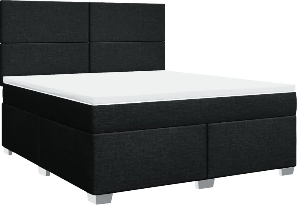 Box spring postel s matrací černá 180x200 cm textil 3292862
