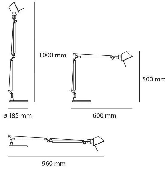 Artemide AR A015100+AR A003900 KOMPLET - LED Stmívatelná lampa TOLOMEO 1xLED/9W