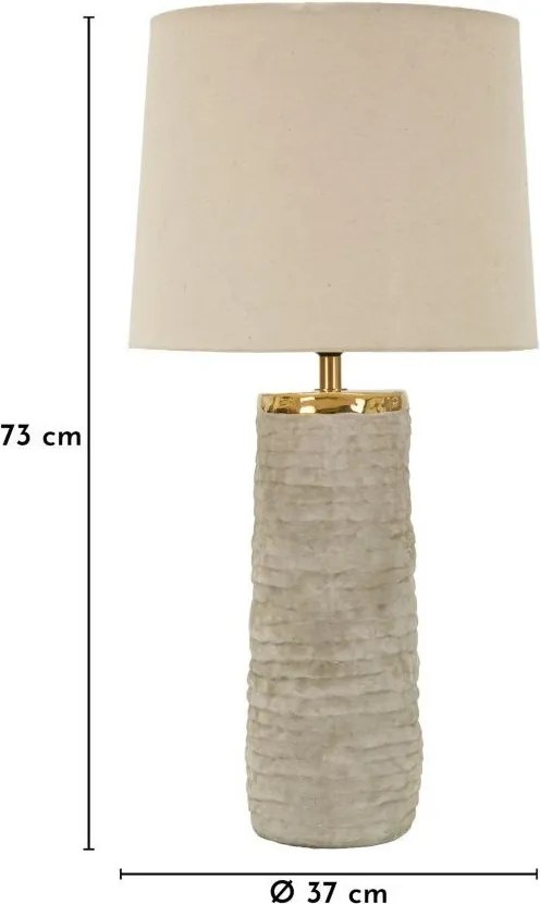 Světle šedá/krémová keramická stolní lampa s textilním stínidlem (výška 73 cm) Lima – Mauro Ferretti