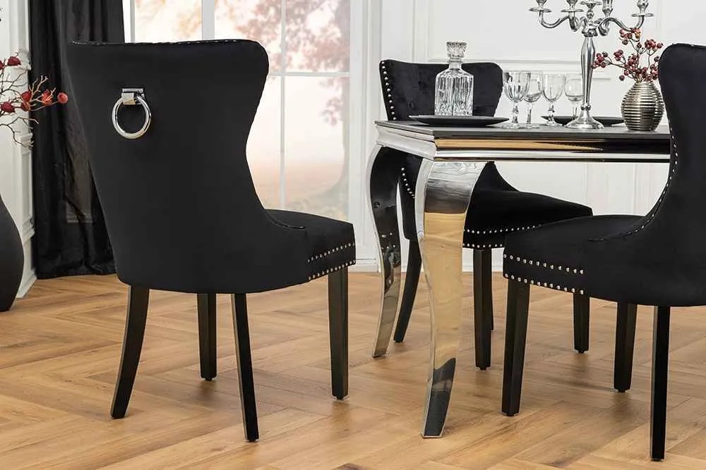Designová židle Queen černý samet