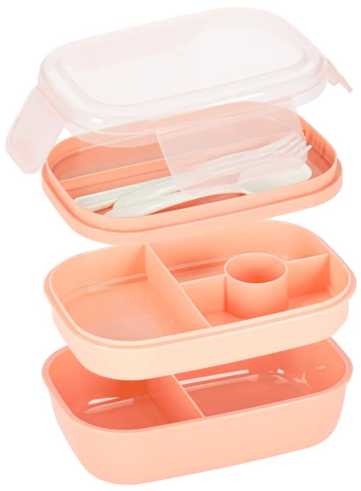 Creative Corner Snídaňový box s přihrádkami rozdělený 1900ml meruňka