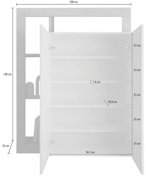 Skříň LENOR bílá/šedá beton