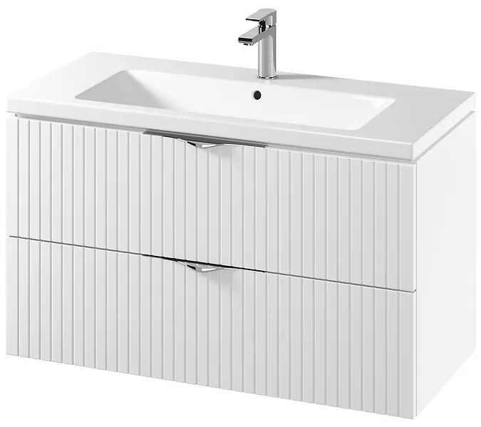 Cersanit Tirso, závěsná umyvadlová skříňka 994x447x572 mm + keramické umyvadlo, bílá matná, S801-542
