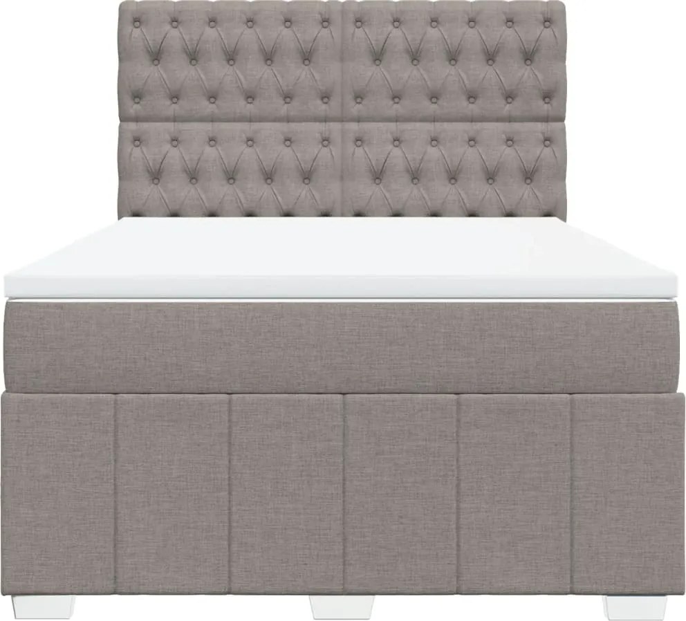 Box spring postel s matrací taupe 140x190 cm textil 3291674