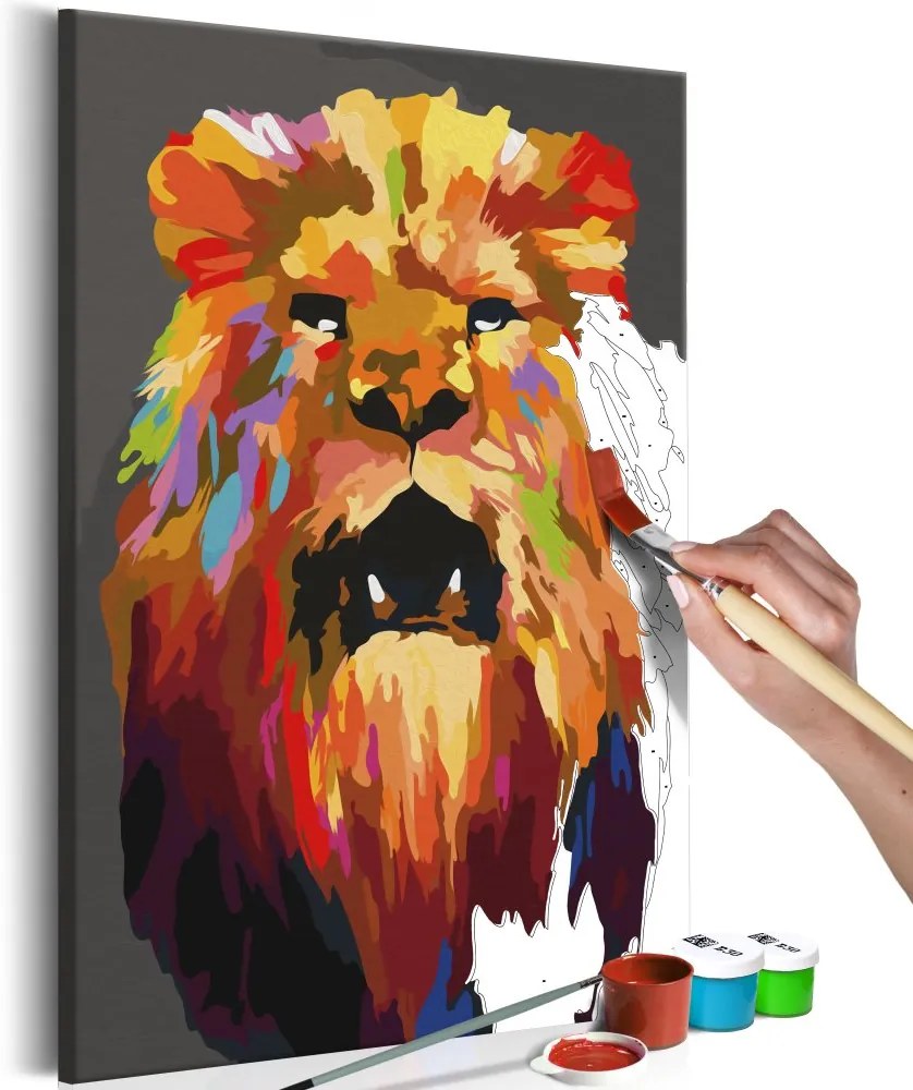 Bimago Malování podle čísel - Colourful Lion | 40x60 cm