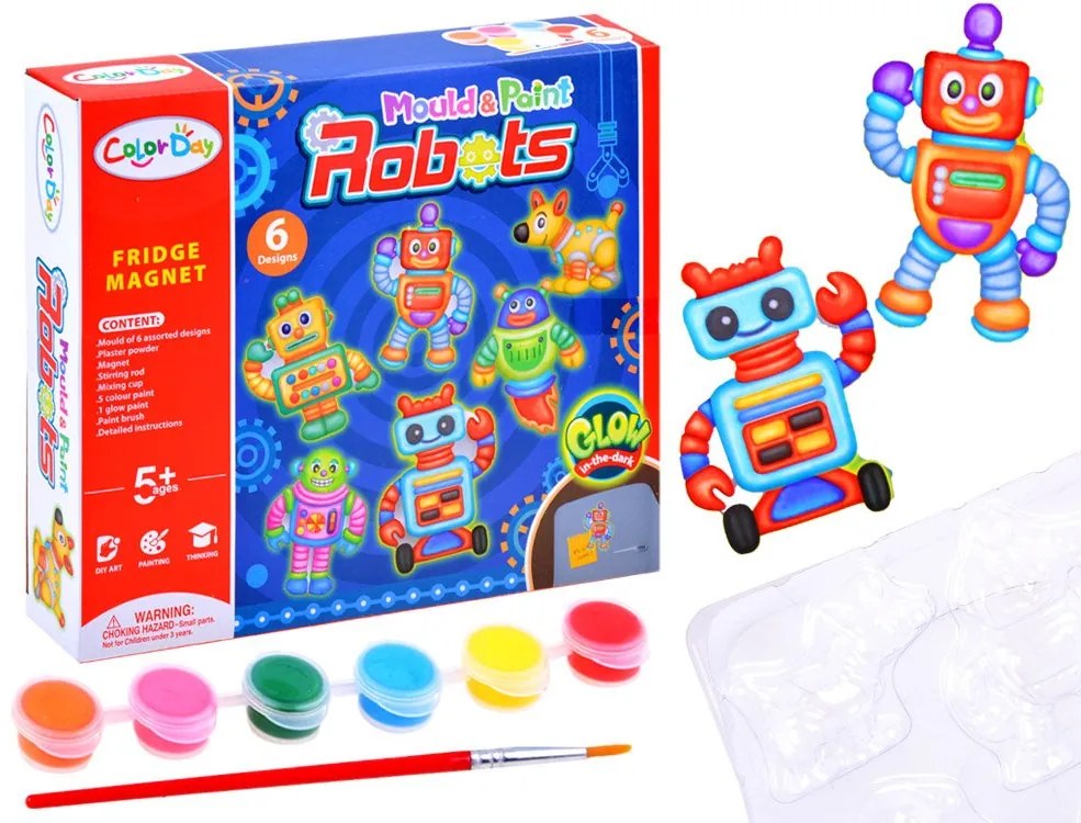 Color day Kreativní sada Vyrob si sám magnetky roboti DIY