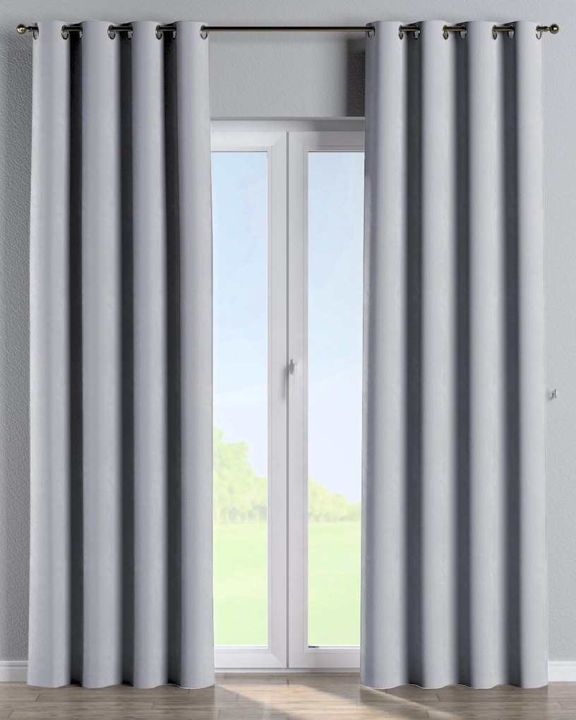 Závěs na kroužcích barva šedá látka lesklé, sametová