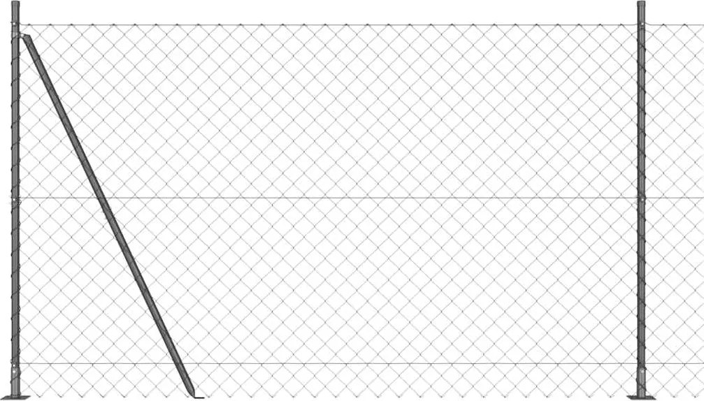 Zábradlí s betonovým základem 25 x 1,6 m Ocel potažená PVC Šedá 3351281