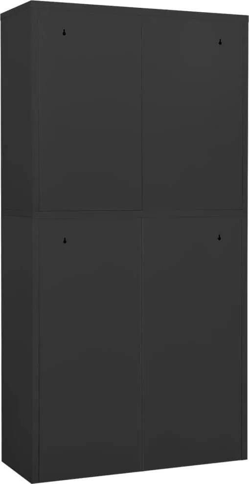 vidaXL Kancelářská skříň 90x40x180 cm ocel a tvrzené sklo [336424] Barva: antracitová