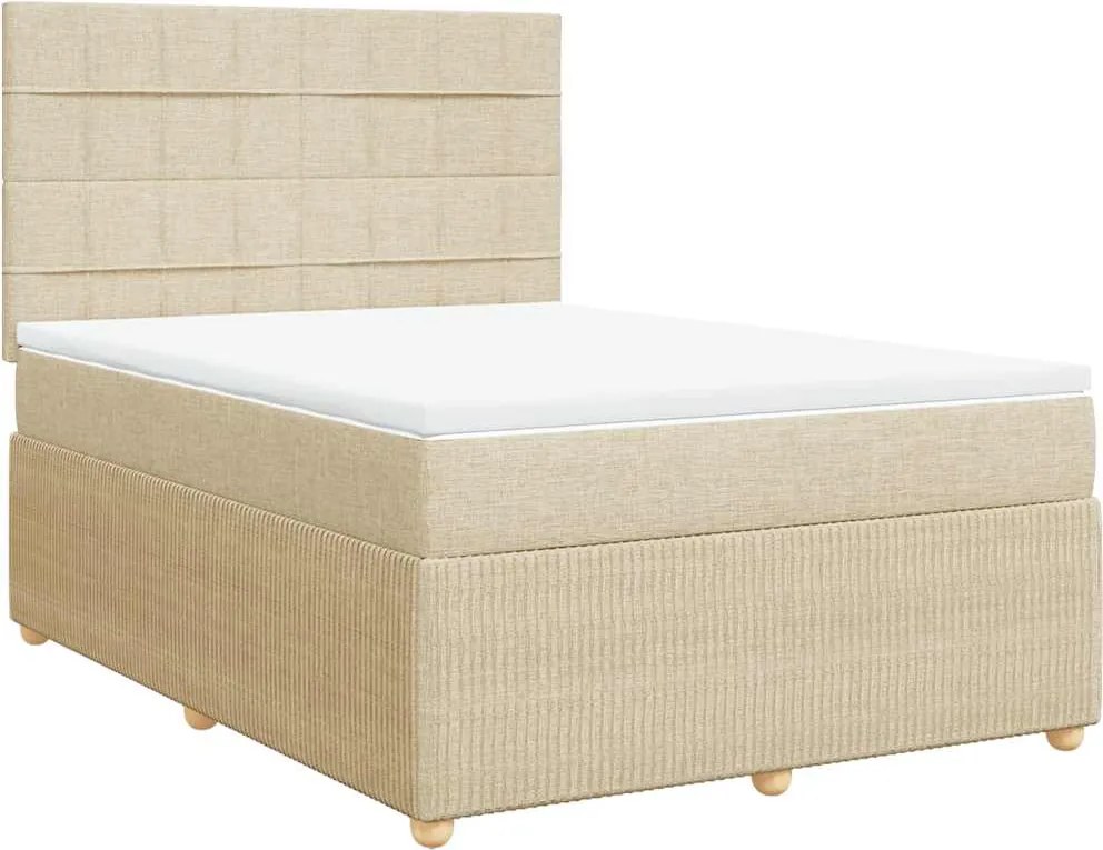 Box spring postel s matrací krémová 160x200 cm textil 3294412