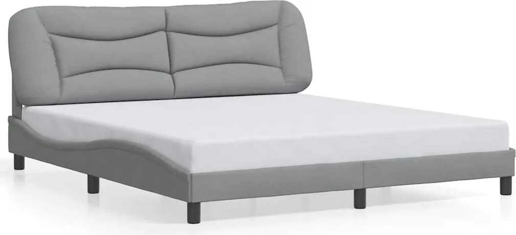 Rám postele bez matrace Hvar světle šedý 180 x 200 cm textil 3207786