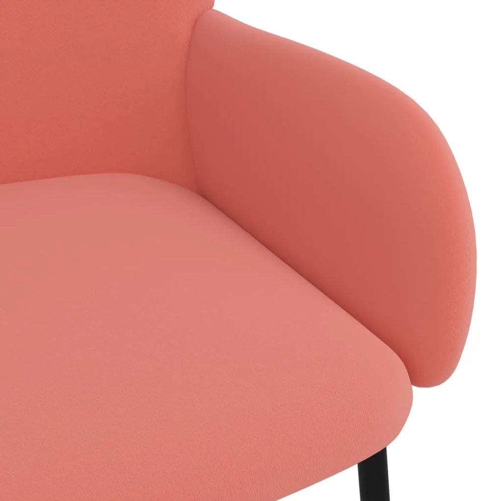 Jídelní židle 2 ks růžové samet - Default Title
