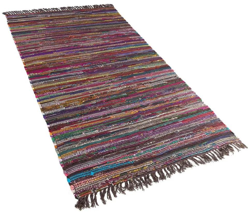 Krátkovlasý tmavý barevný bavlněný koberec 80x150 cm - DANCA