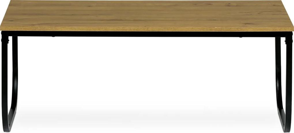 Autronic Stůl konferenční, MDF deska s dekorem divoký dub, černý kov. CT-622 OAK